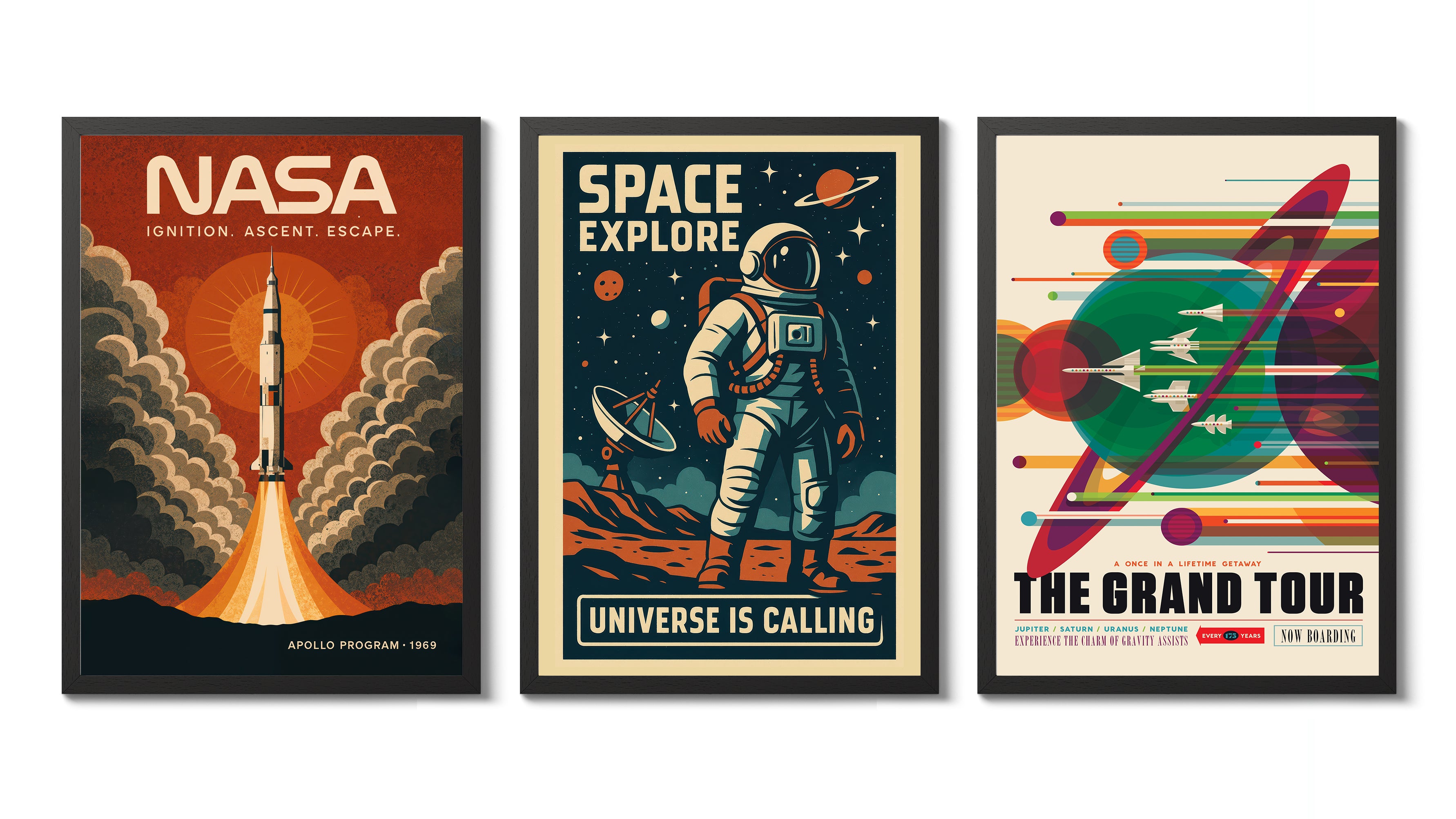 Classic Space Trio | Space | Framed Prints & Posters – Animato