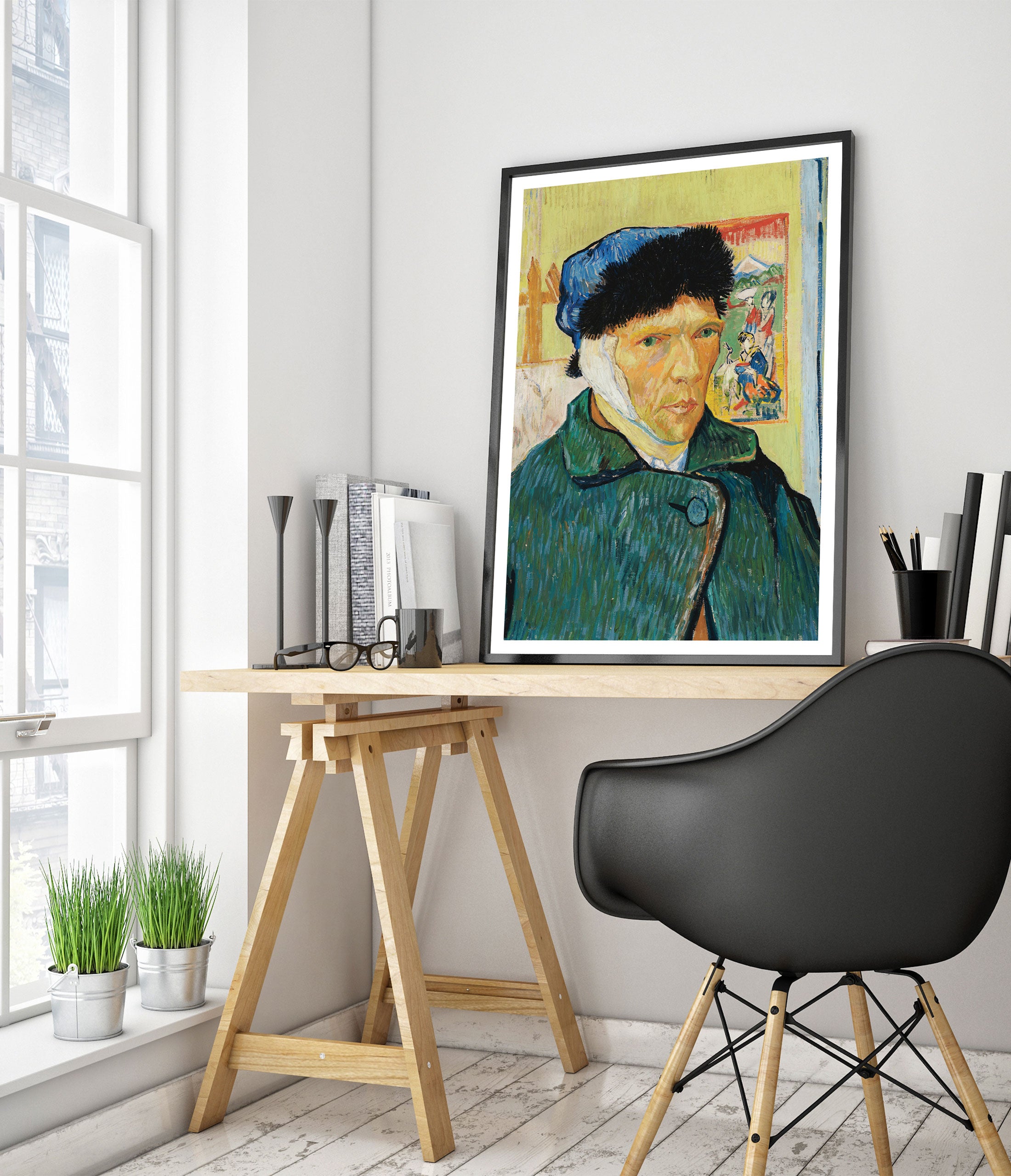 Self-Portrait with Bandaged Ear - Vincent van Gogh | Art | Framed ...