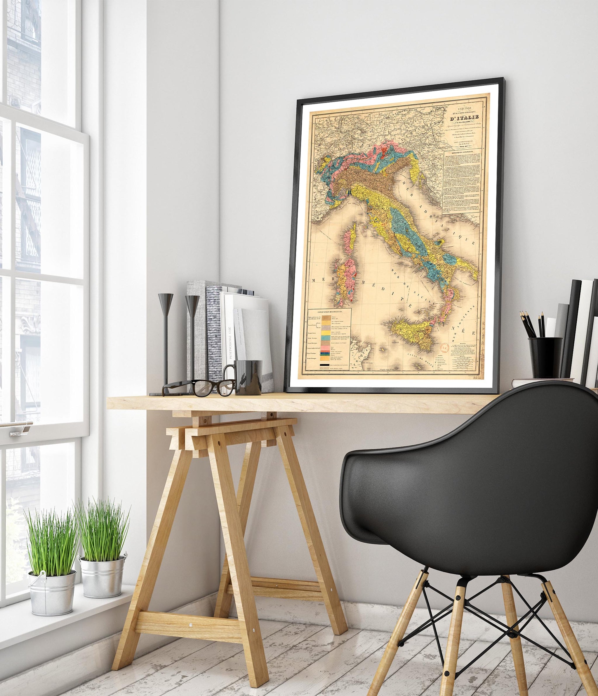 Geological Map of Italy | Vintage | Framed Prints & Posters – Animato