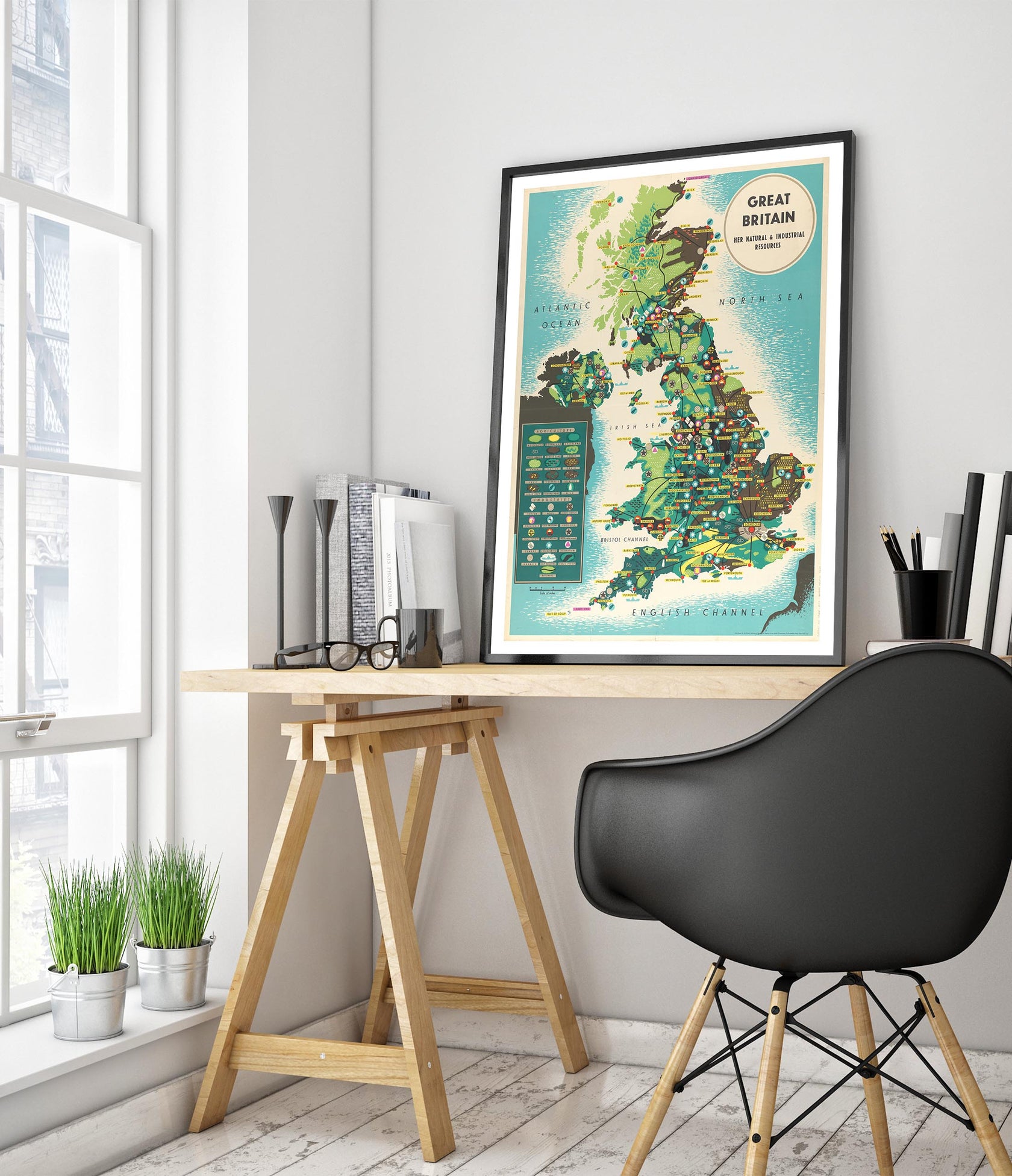 Great Britain, Her Natural & Industrial resources | Vintage | Framed ...