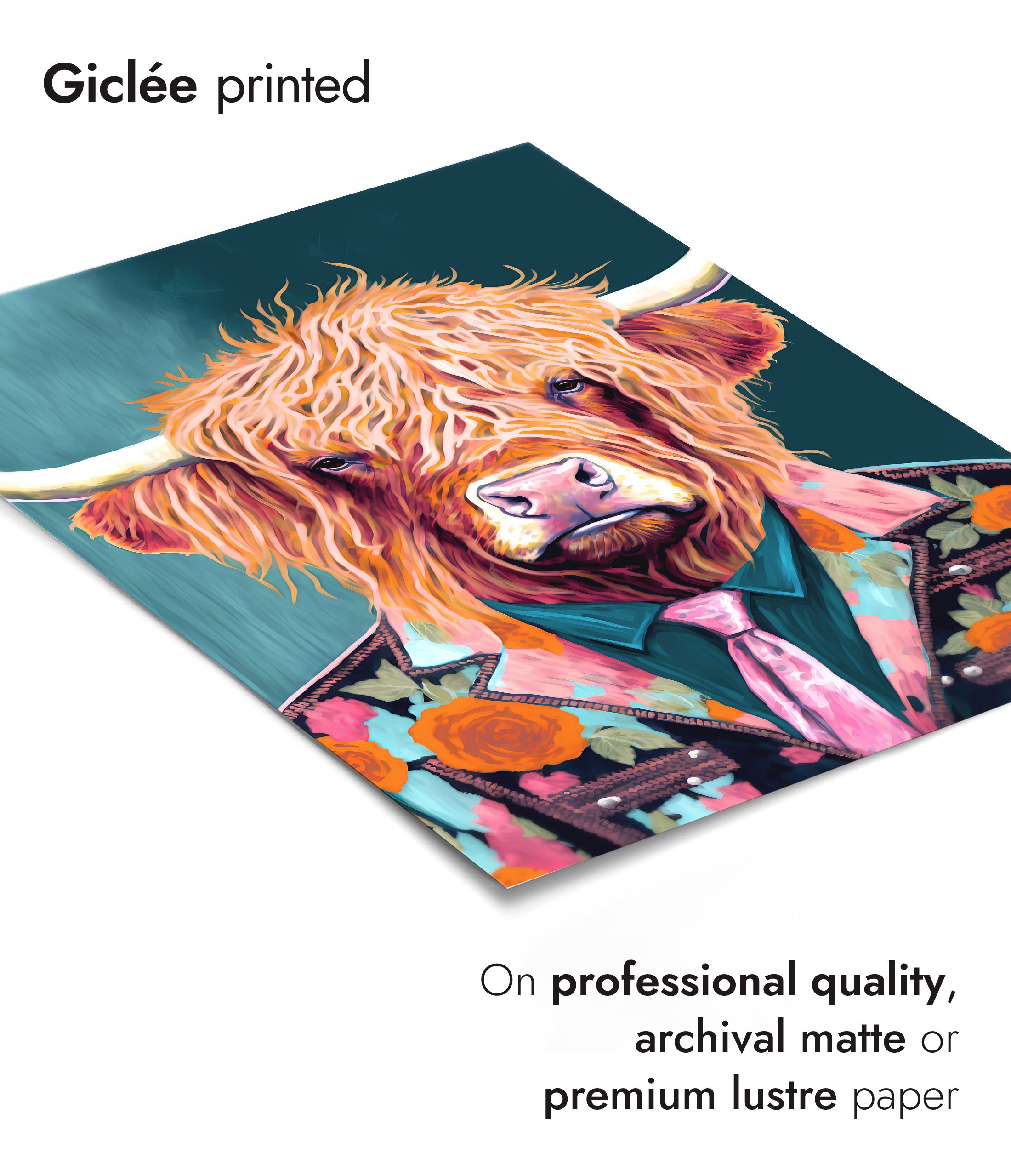 Highland Cow - Cartoon | Anime & Cartoon | Framed Prints & Posters ...