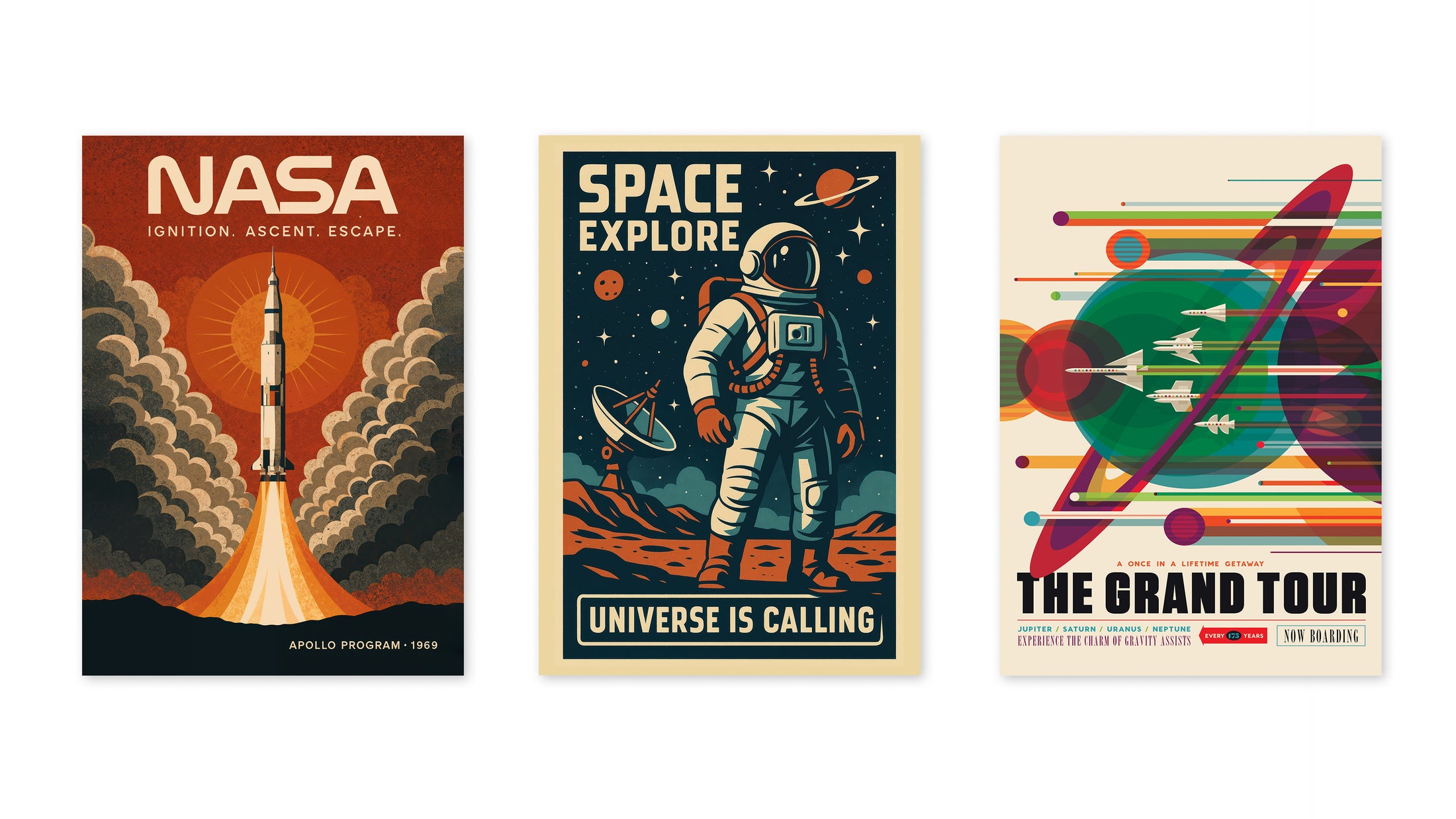 Classic Space Trio | Space | Framed Prints & Posters – Animato