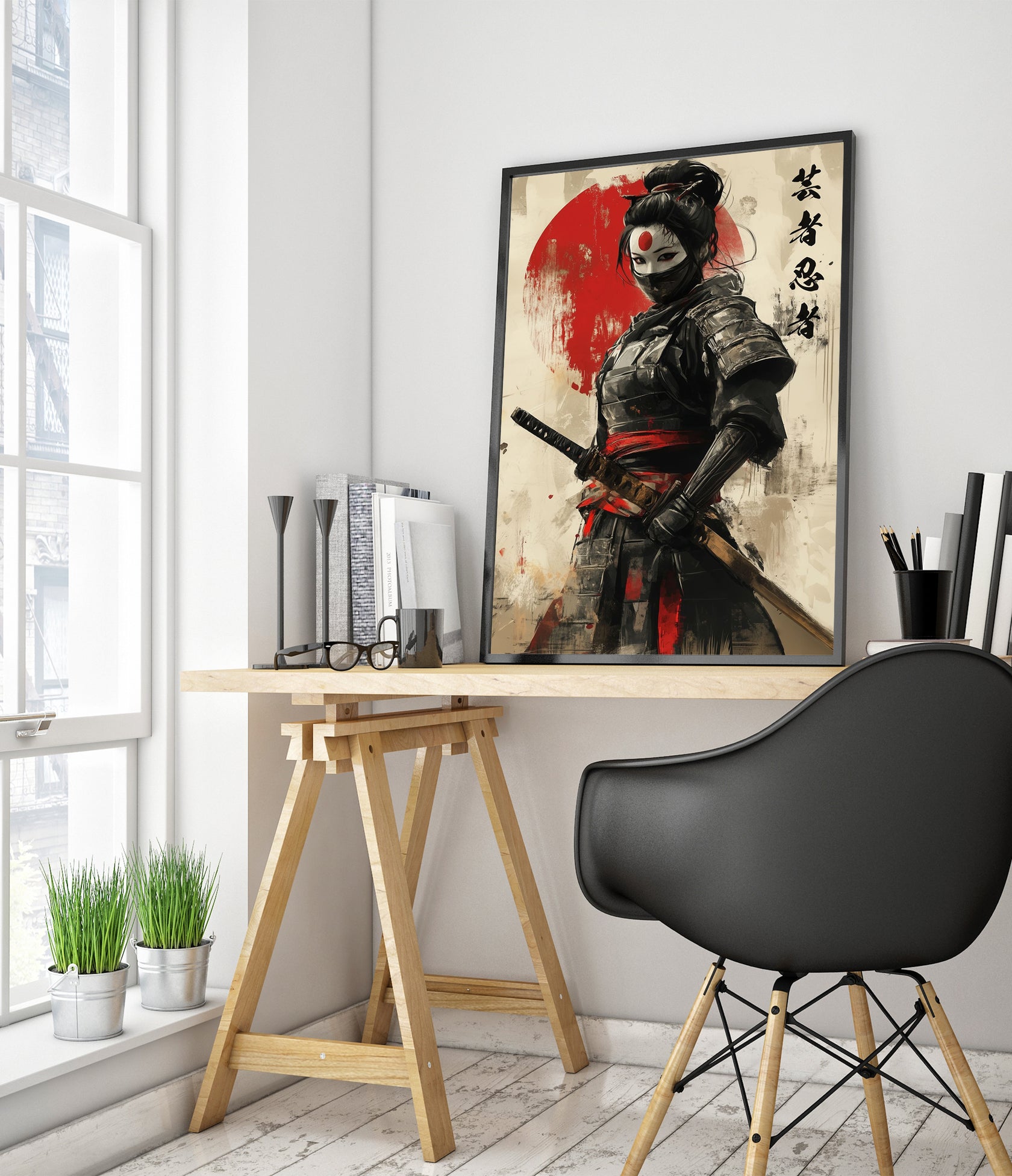 Geisha Ninja | Cartoon | Framed Prints & Posters – Animato