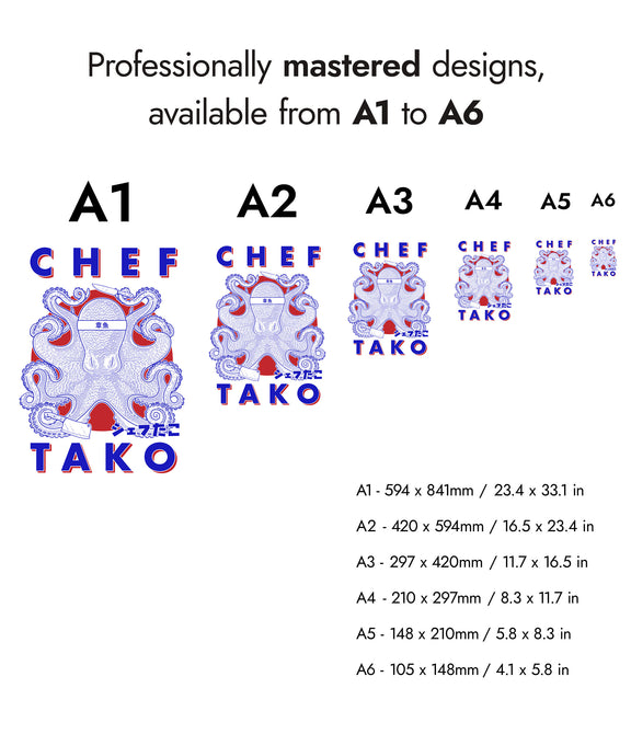 Chef Tako | Cartoon | Framed Prints & Posters – Animato