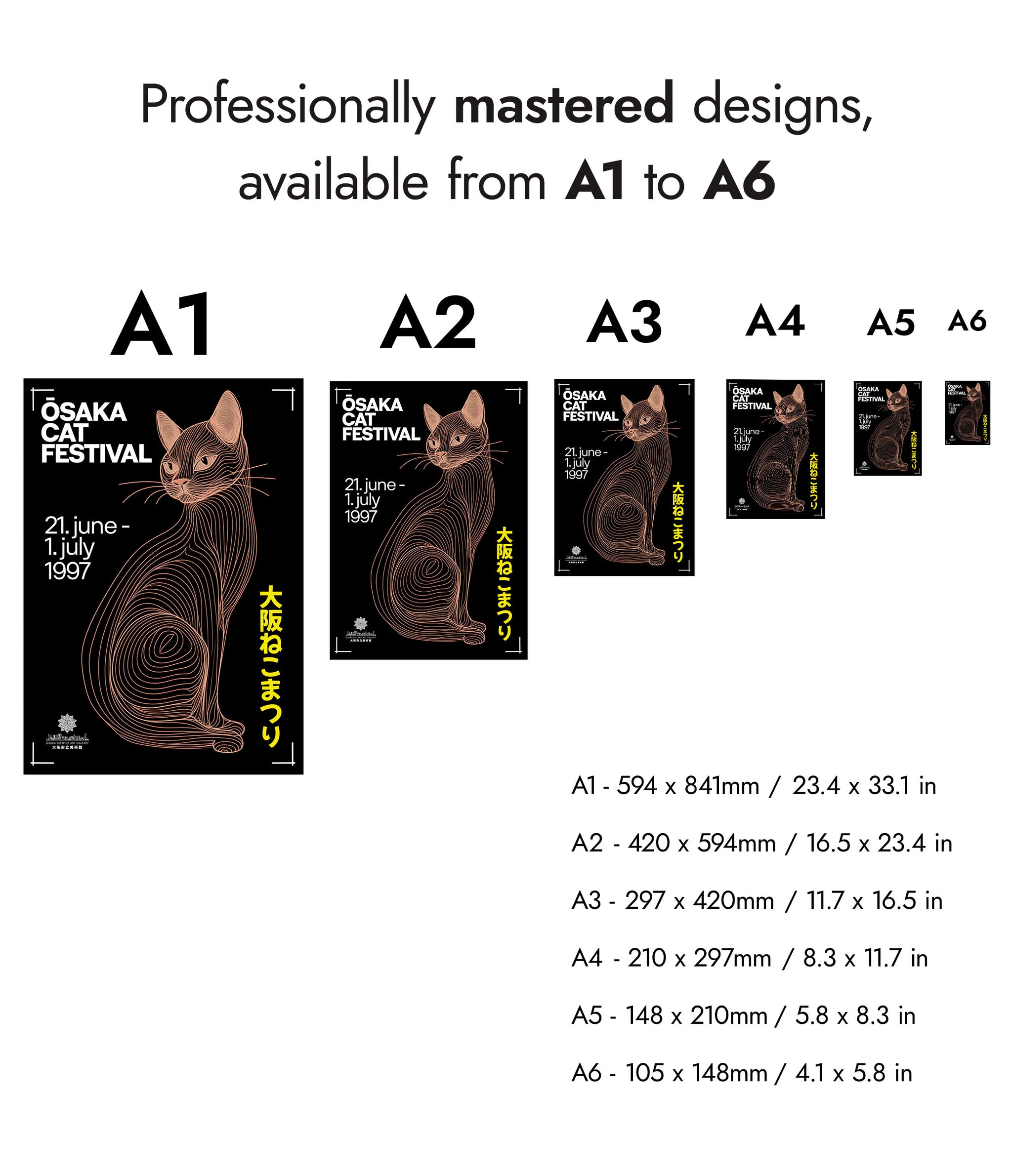 Osaka Cat Festival - Osaka District Art Gallery | Japanese Art | Framed ...