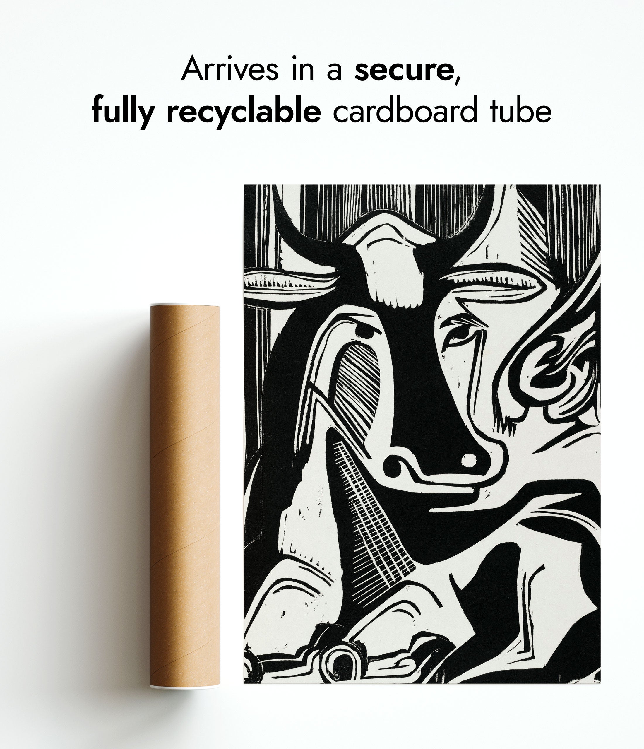 Large Cow Lying Down - Ernst Kirchner | Masterpieces | Framed Prints ...