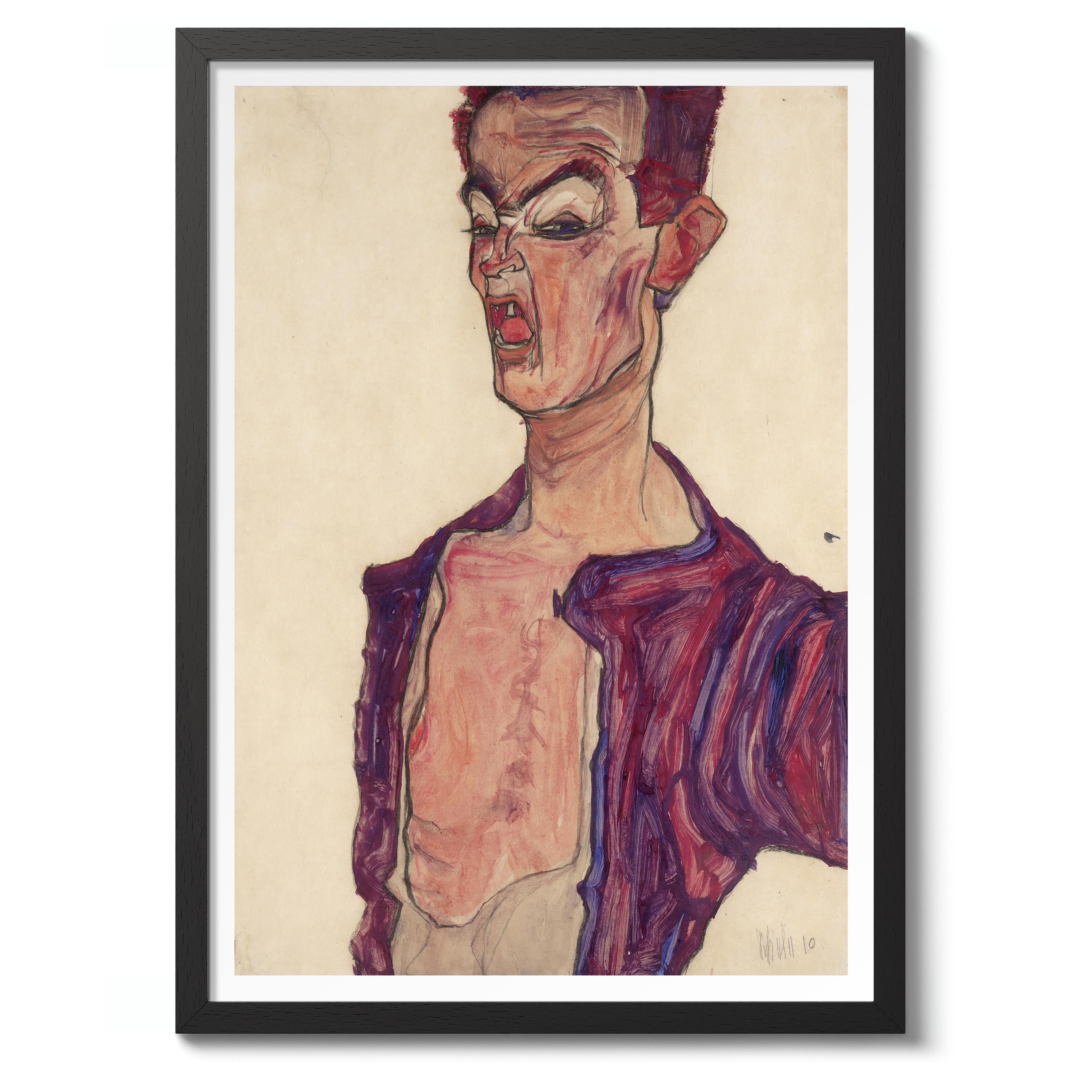 Self-Portrait, Grimacing - Egon Schiele | Art | Framed Prints & Posters ...