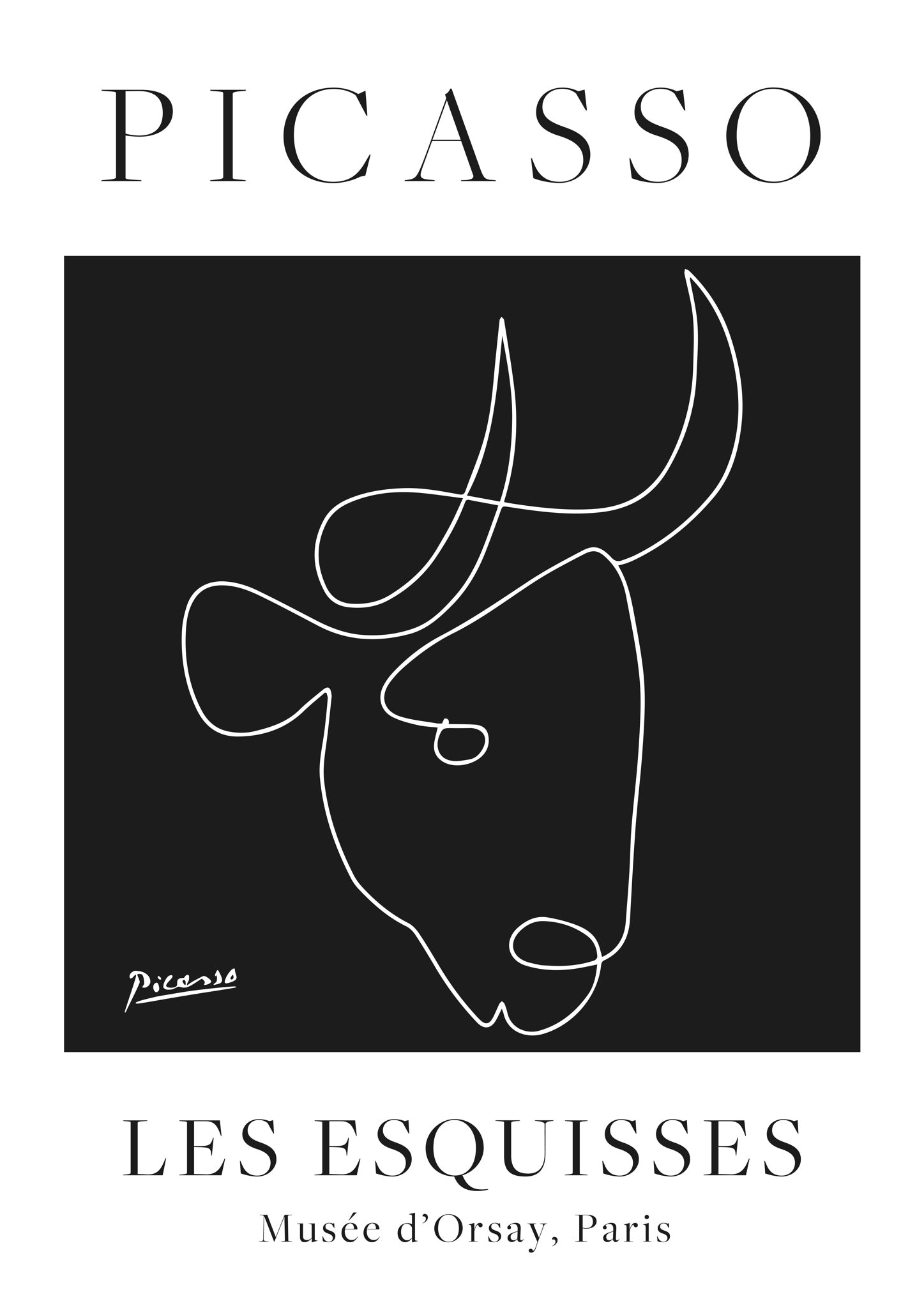 Bull - Picasso | Line Art | Framed Prints & Posters – Animato