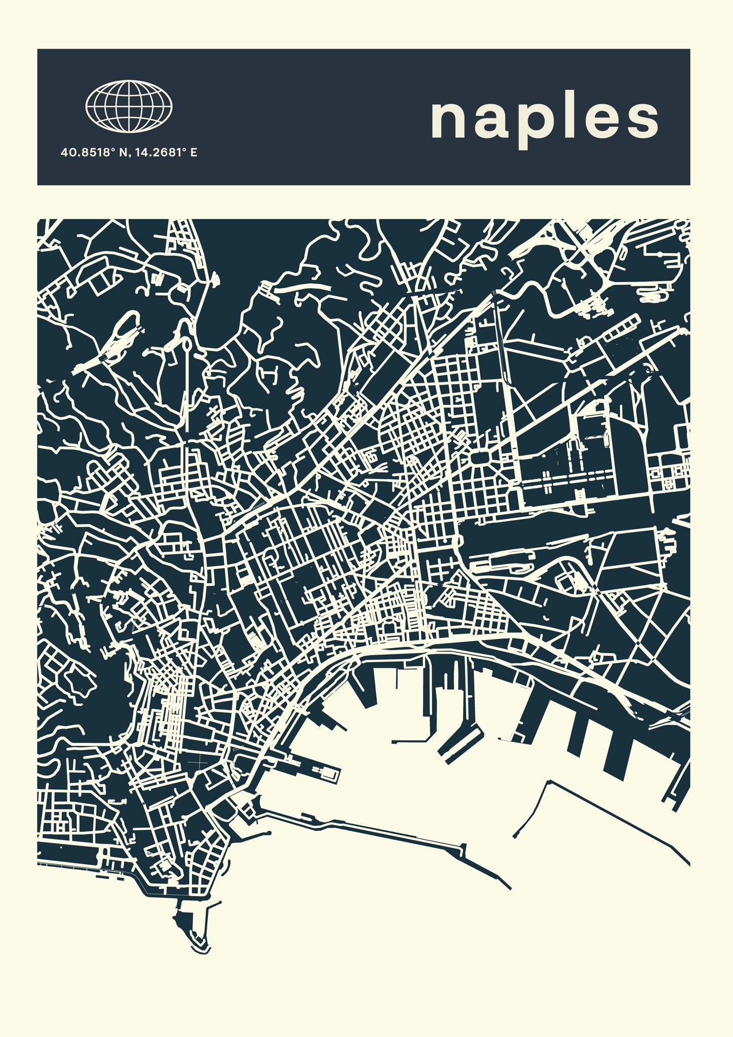 Naples - City Map | Travel | Framed Prints & Posters – Animato