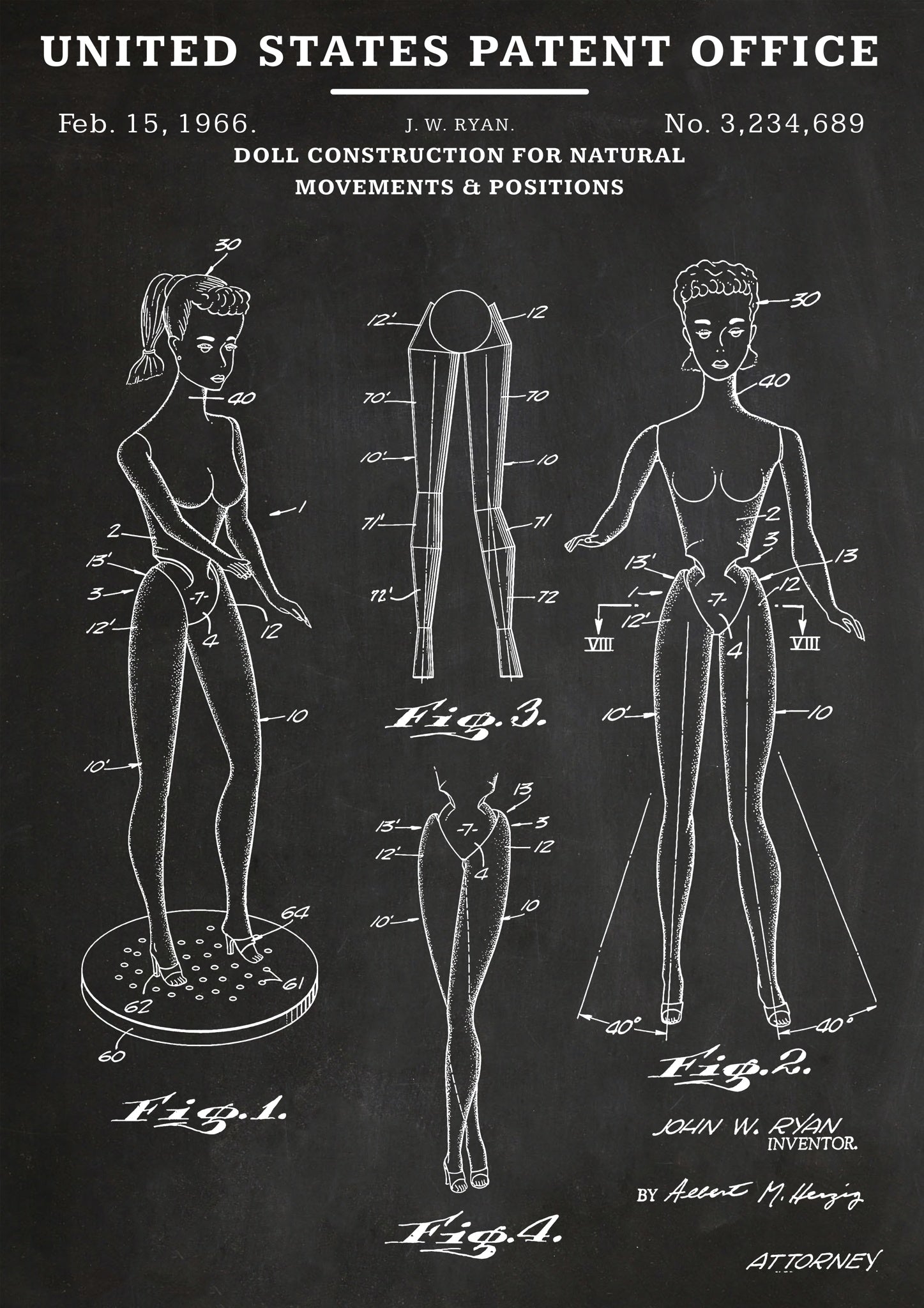Barbie Doll - Patent | Patents | Framed Prints & Posters – Animato