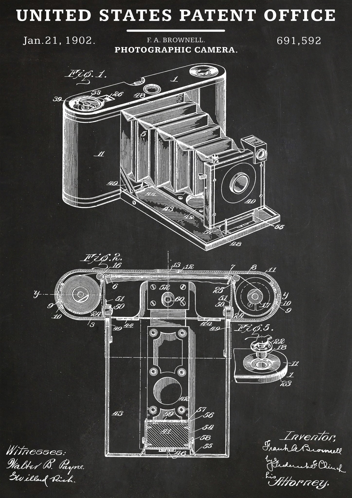 1902 Camera - Patent | Patents | Framed Prints & Posters – Animato