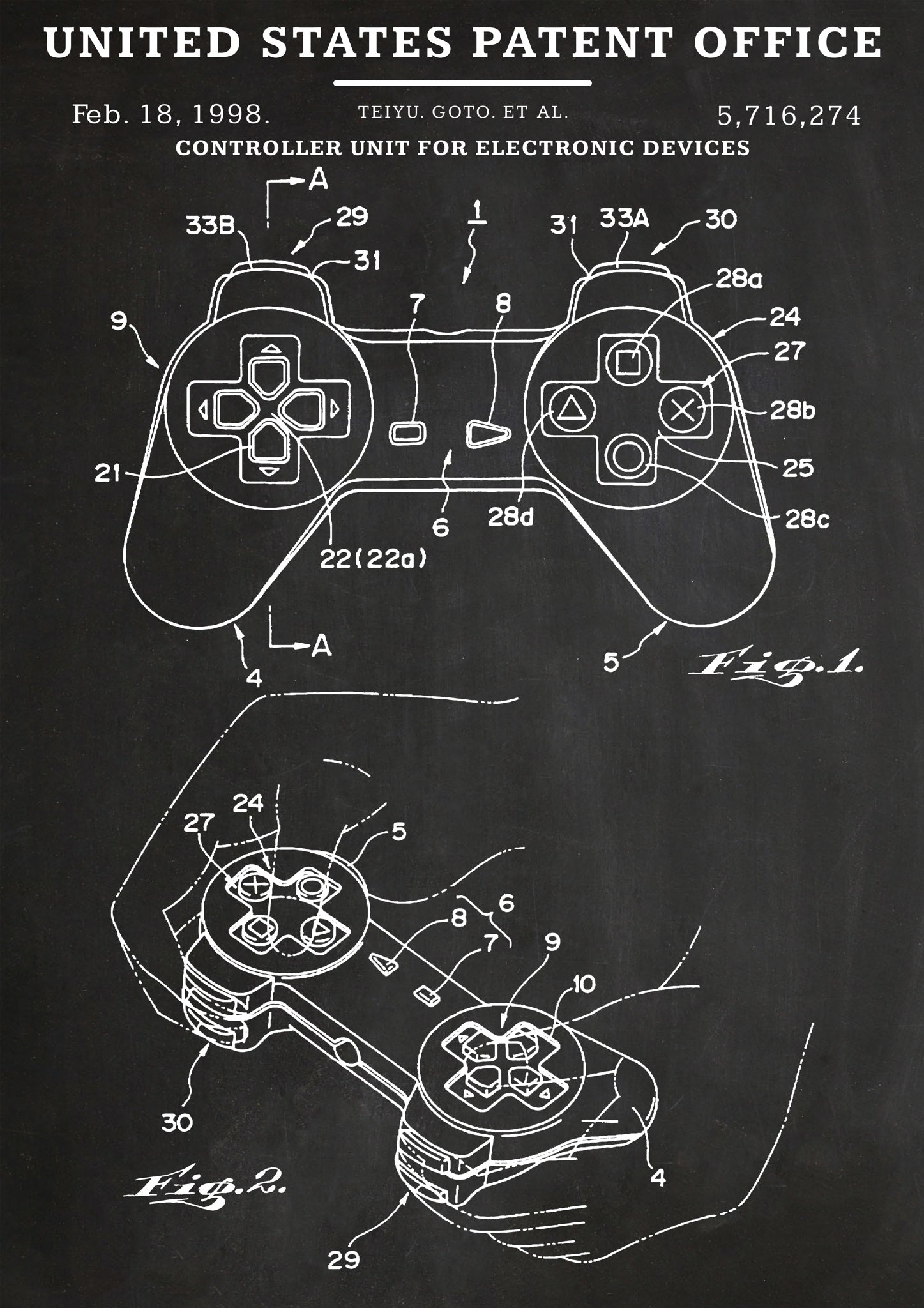 Video Game Controller - Patent | Patents | Framed Prints & Posters ...