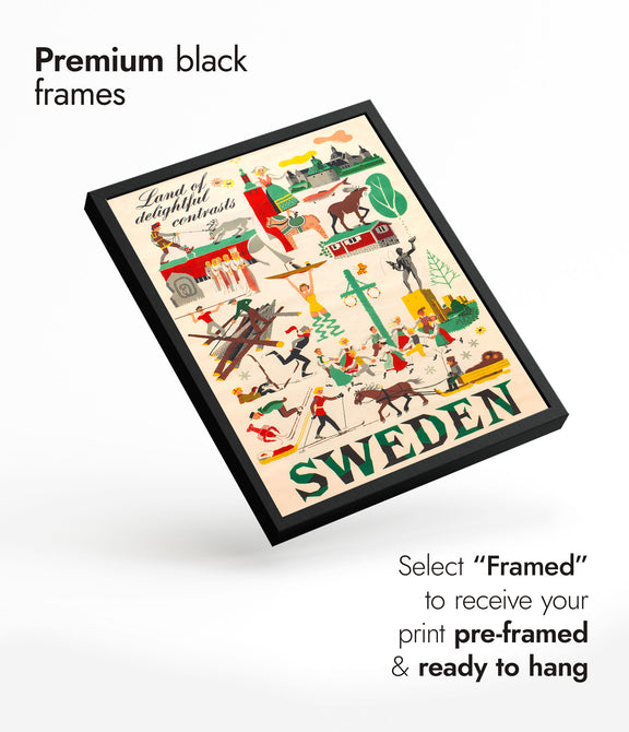 Sweden - Vintage Travel | Framed Prints & Posters – Animato